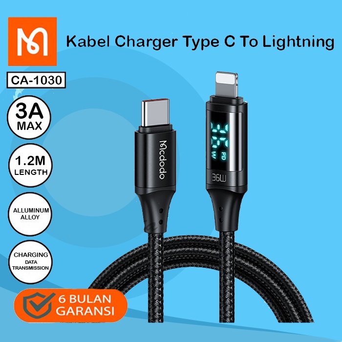 Jual MCDODO CA-1030 Kabel Charger USB C To Lightning iPhone 13 Pro Max ...