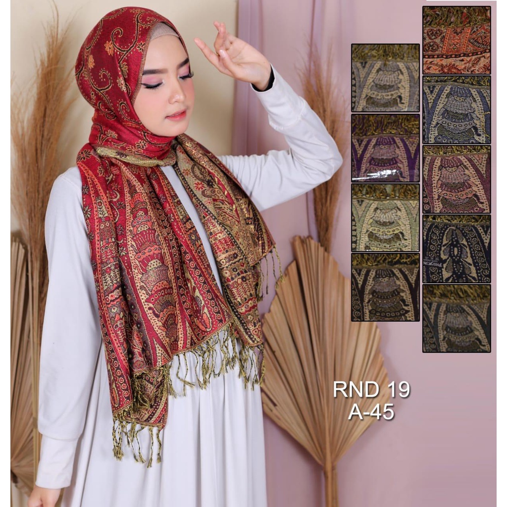 Jual Hijab Pashmina Motif RND19 A Berkualitas Impor Termurah | Shopee Indonesia