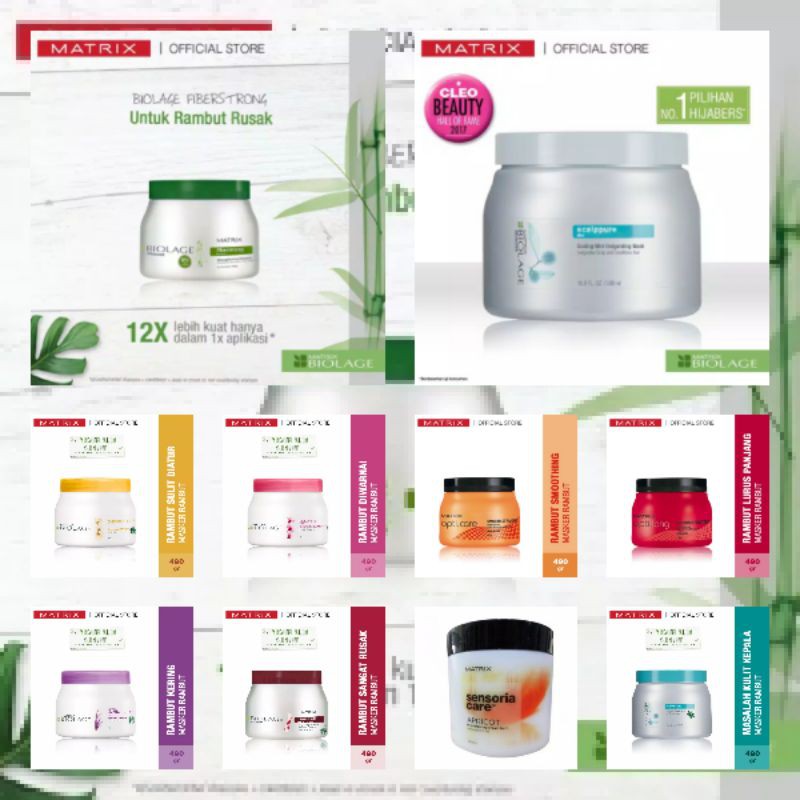 Jual MATRIX Biolage Masker Mint/Repairinside/Colorlast/Fiberstrong ...