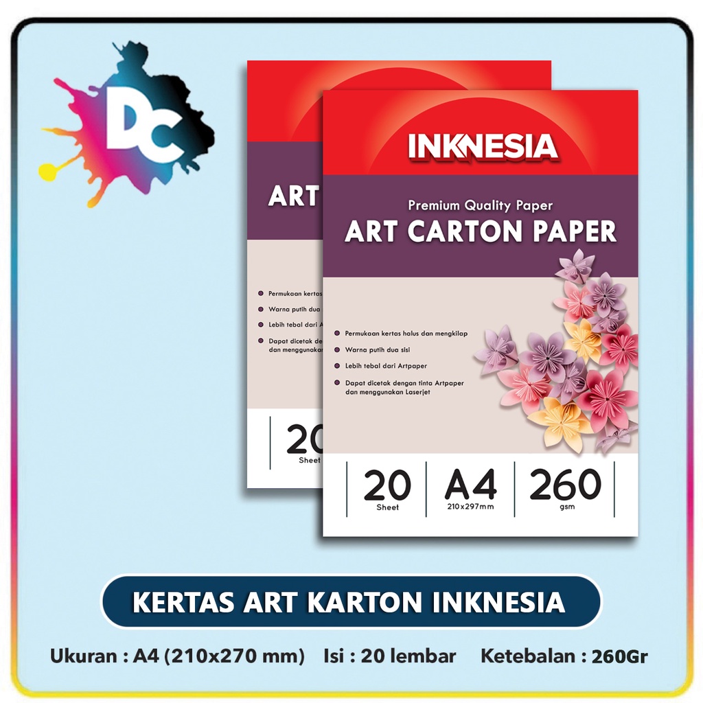 Jual Kertas Art Karton / Carton 260 gsm A4 isi 20 lbr / Art Carton ...