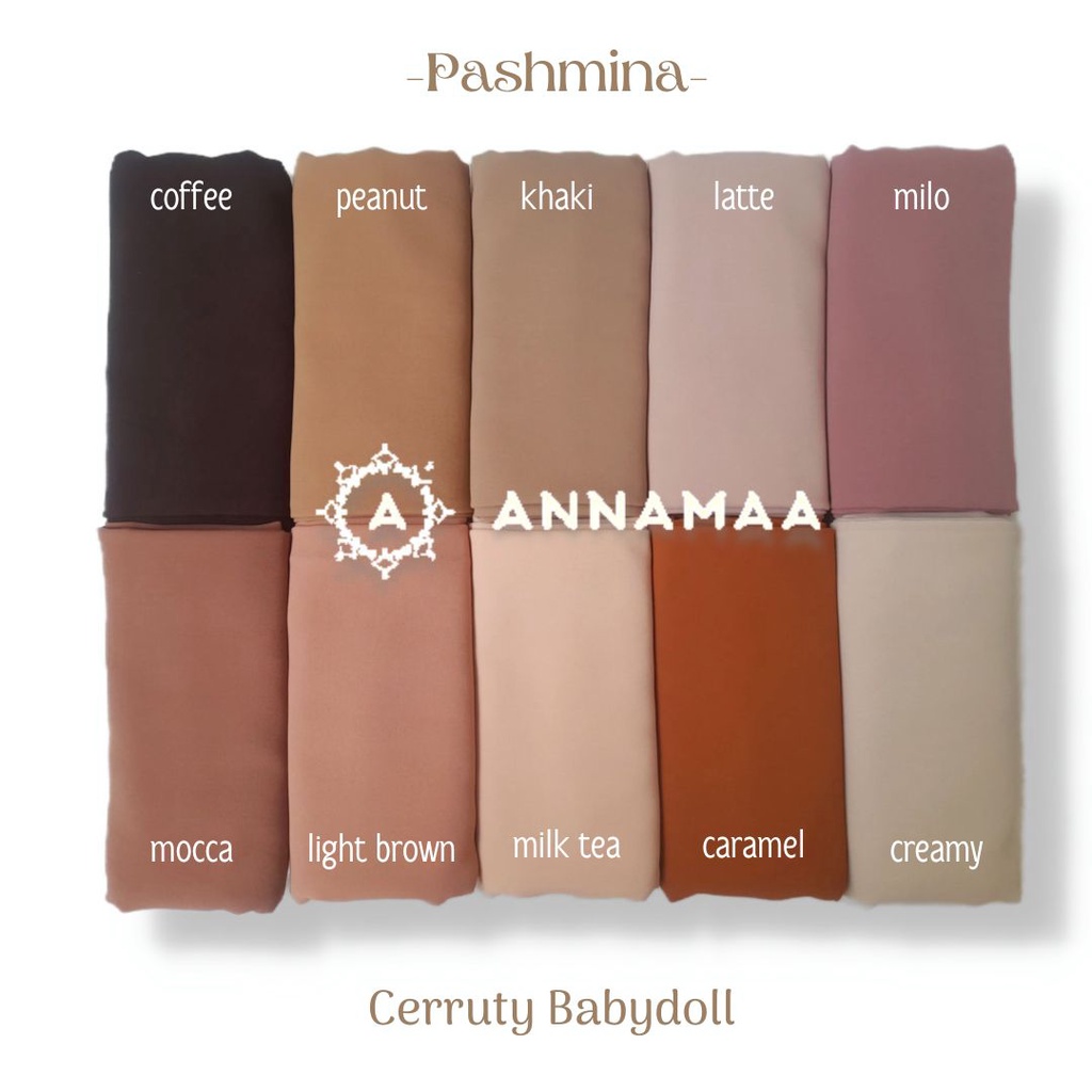 Jual Pashmina Ceruty Babydoll Ceruti Pasmina Polos Plain Basic Hijab ...