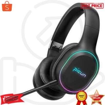 Jual PICUN Wireless Bluetooth Gaming Headphone Stereo LED with Mic ...