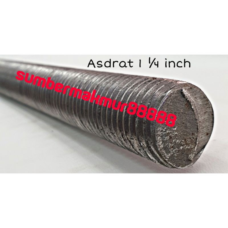 Jual Asdrat Besi Mentah 1 1/4 inch Baut Stud Bolt Full As drat | Shopee ...