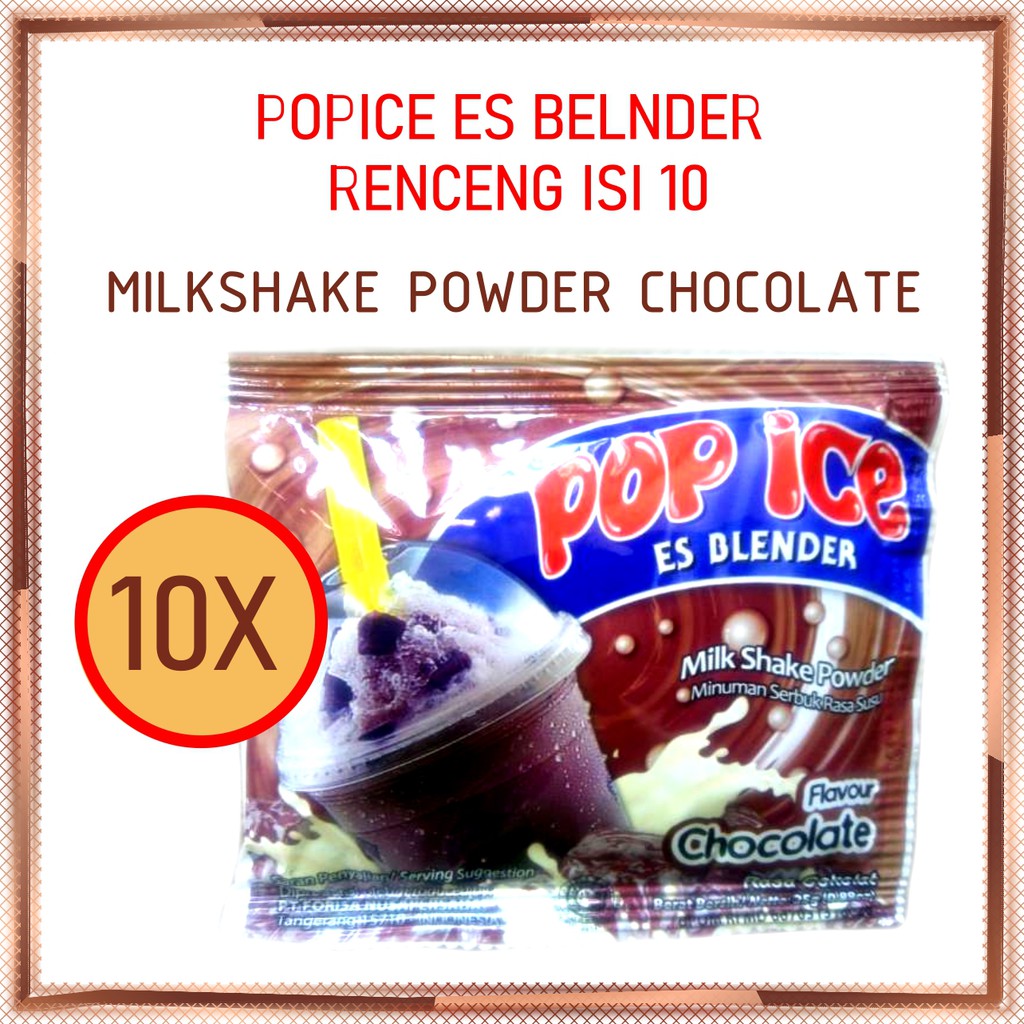 Jual popice renceng chocolate POP ICE MILKSHAKE blender isi 10 | Shopee ...