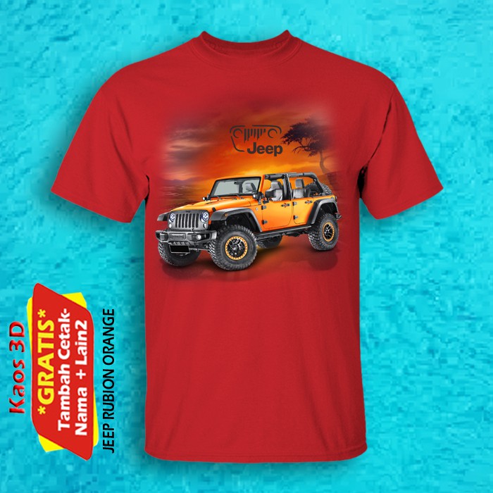 Jual KAOS GAMBAR MOBIL JEEP WRENGLER RUBICON ORANGE Ukuran anak sampai ...