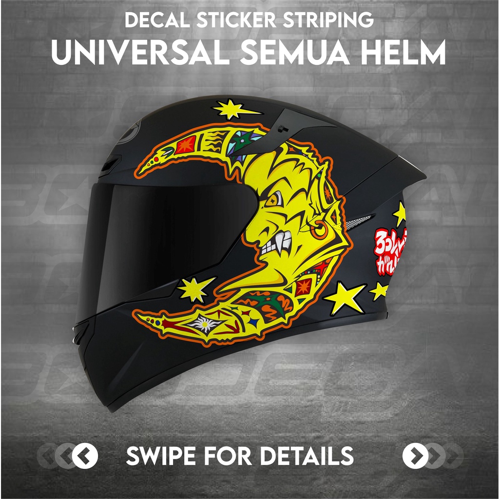 Jual STIKER HELM UNIVERSAL MOTIF SUN MOON OLD FULL SET STRIPING ...