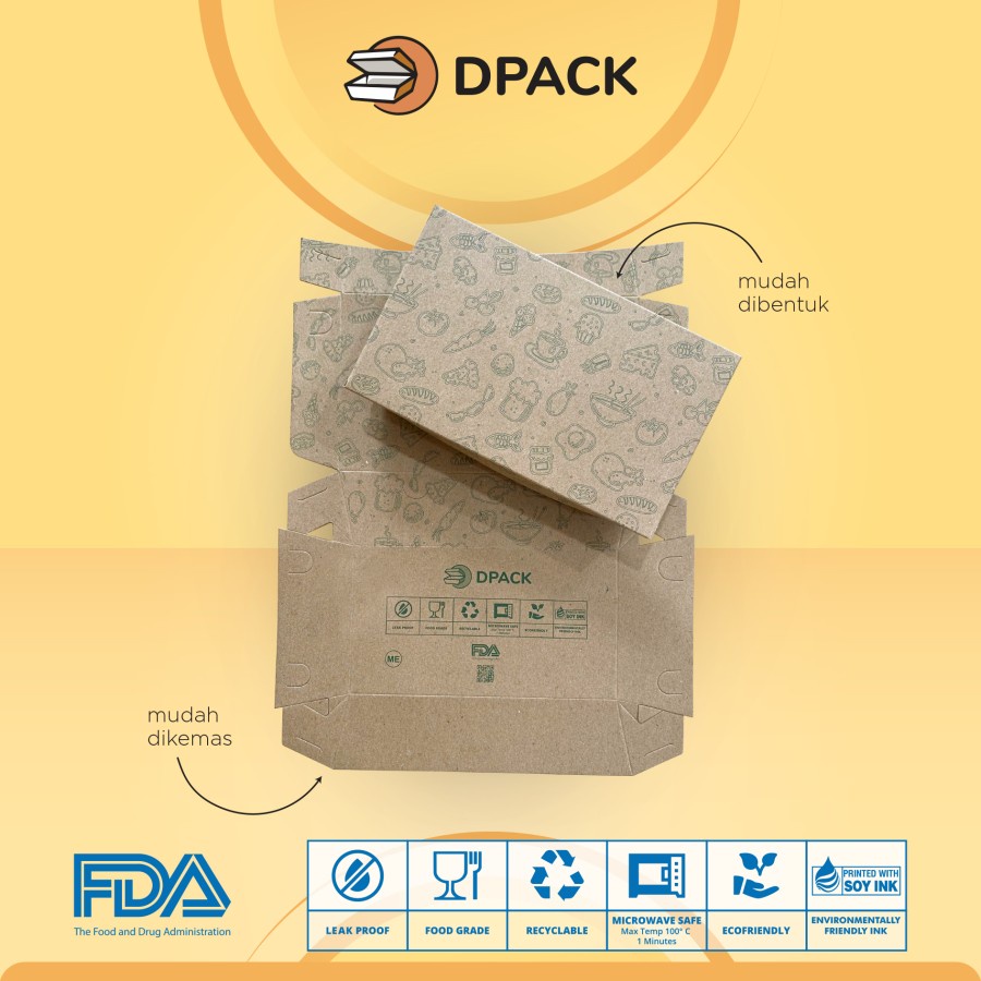 Jual LUNCH BOX KRAFT SELIP LAMINASI MOTIF HITAM SIZE ME per 100pcs ...