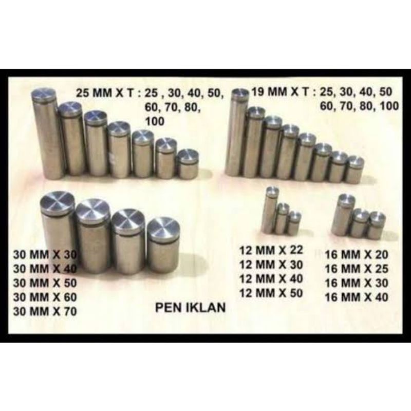 Jual Termurah!! Pen Baut Iklan Baut Kaca Akrilik Baut Sign Board Baut ...