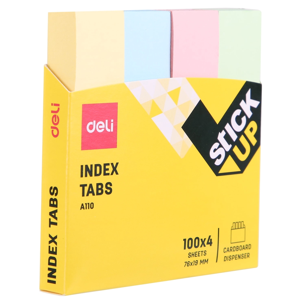 Jual Deli Index Tabs 4x100 Lembar Ukuran 76×19mm/50x12mm EA11002 ...