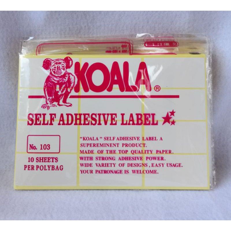 Jual label koala 103/label nama/stiker undangan 120pcs | Shopee Indonesia