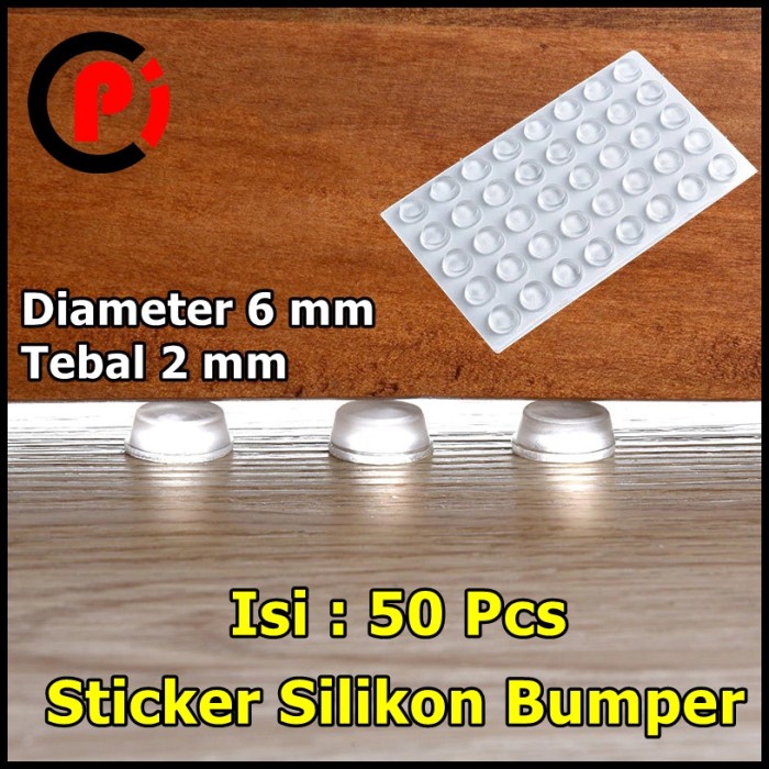 Jual Isi 50Pcs Sticker Silikon Bumper Diameter 6mm Peredam Benturan 50 ...