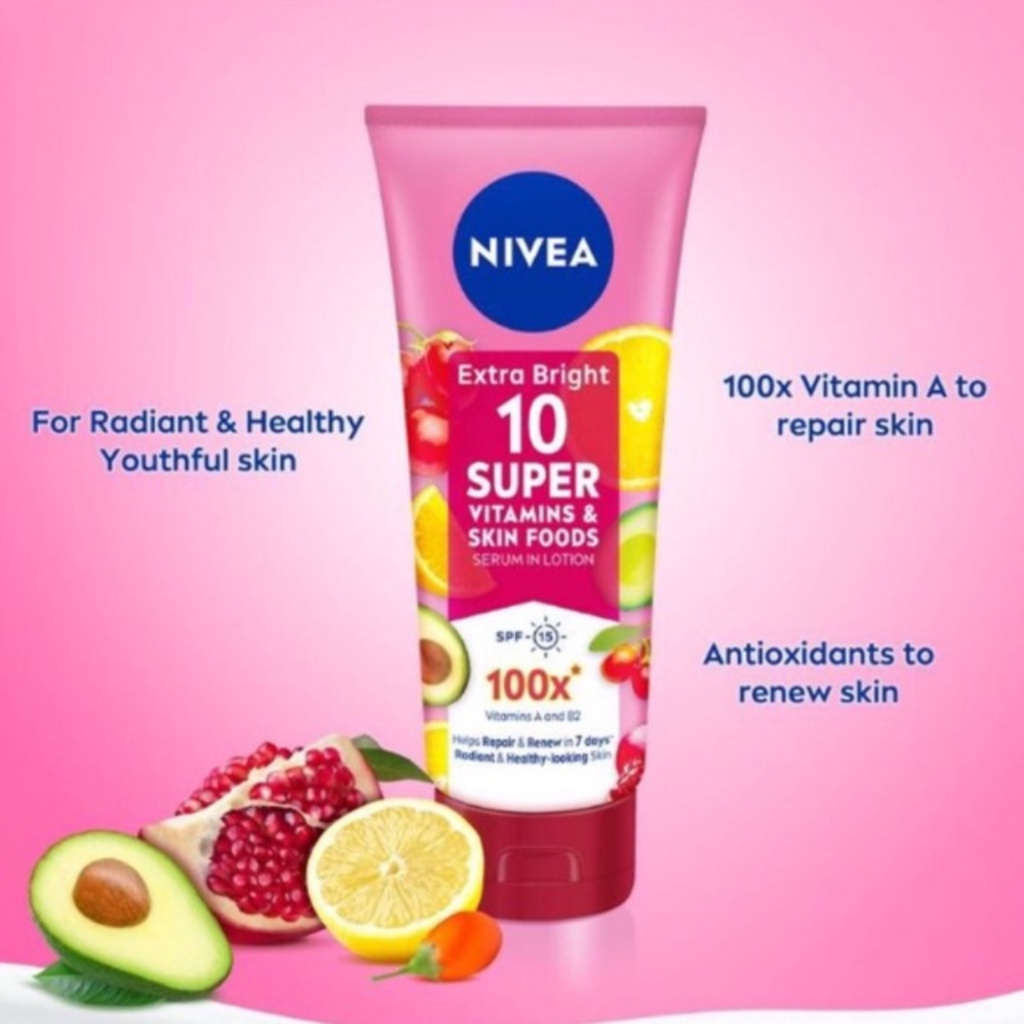Jual Nivea Body Serum Super 10 Vitamin Skin Food 180Ml | Shopee Indonesia