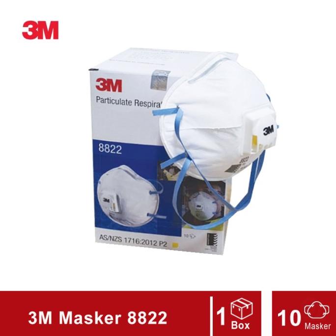 Jual 3M MASKER 8822 RESPIRATOR P2 VALVED - 1 Box ( 10 Masker ) | Shopee Indonesia