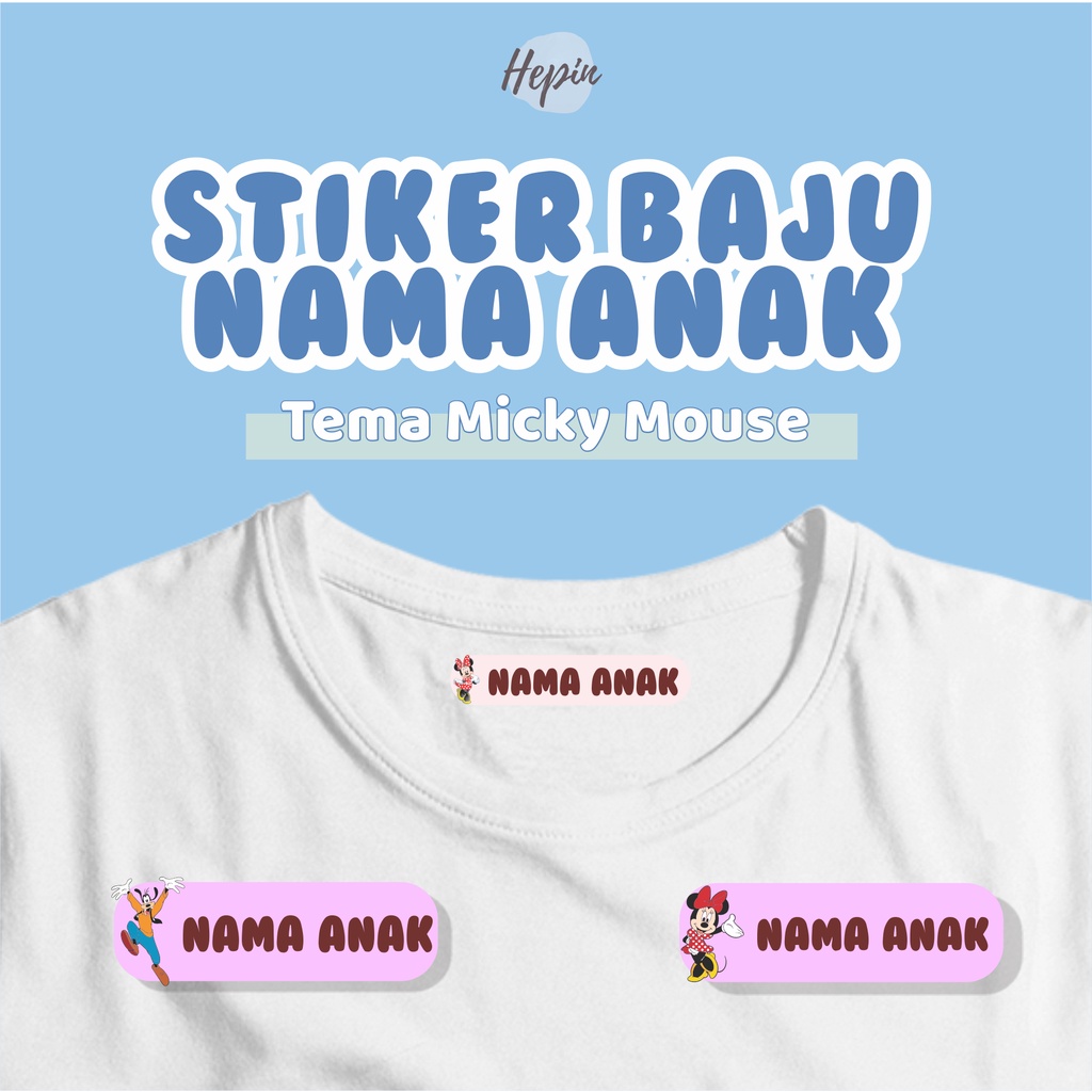 Jual (30-40pcs)Stiker Kain/seragam/kaos/murah Label Baju Nama Anak tema ...