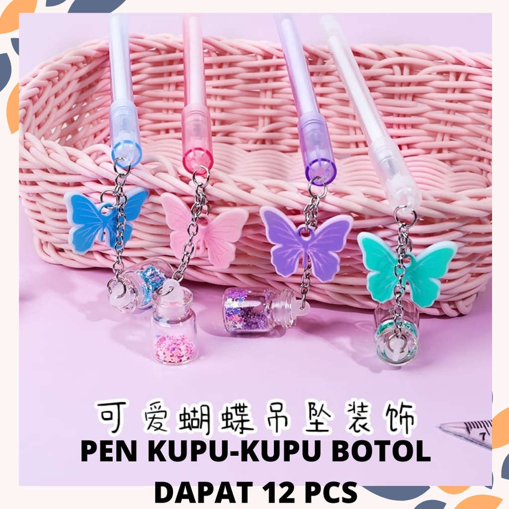 Jual PEN BOTOL KUPU-KUPU 1 LUSIN DAPAT 12 PCS PENA BOLPEN BALLPOINT ...