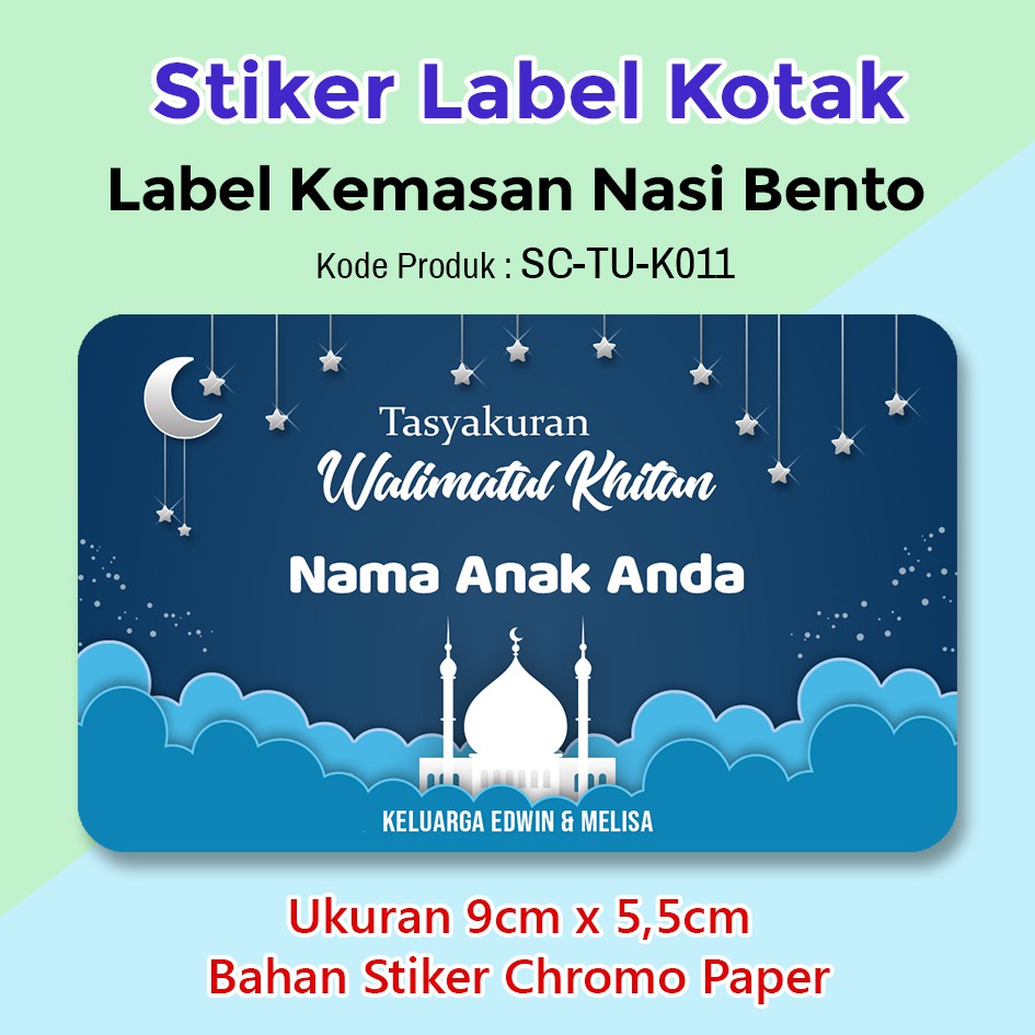 Jual STIKER LABEL KHITANAN ANAK NASI BENTO STICKER SOUVENIR BULAN ...