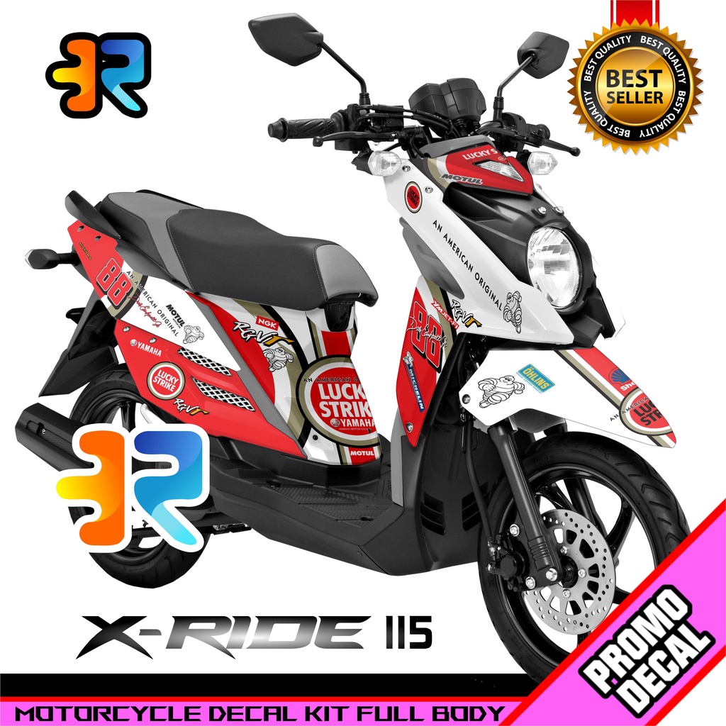 Jual Decal Motor XRide 115 Desain Lucky Strike Sticker Decal X-Ride 115 ...