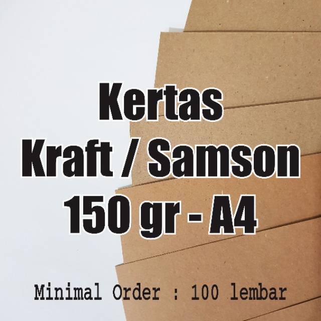 Jual ( 100 lembar ) Kertas samson kraft 150gr ukuran A4 & F4 brown paper stationery | Shopee ...