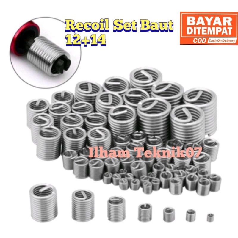 Jual recoil helicoil verbos isi recoil baut drat 12 14 pengganti DRAT ...