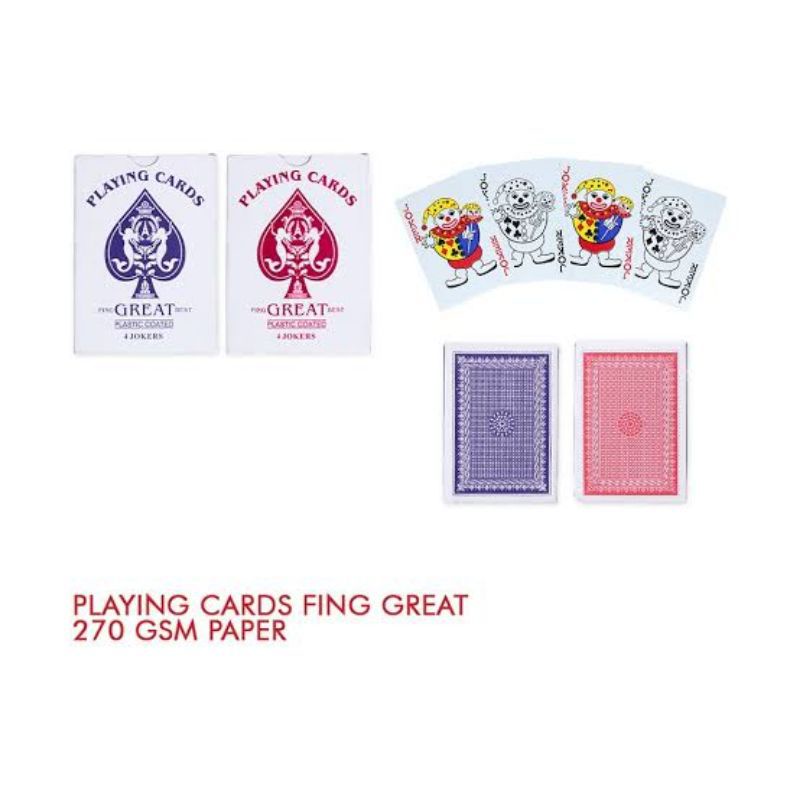 Jual kartu remi playing cards fing great | Shopee Indonesia