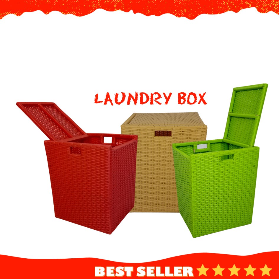Jual Box Laundry Kotak Rotan Sintetis Untuk Pakaian Kotor | Shopee ...