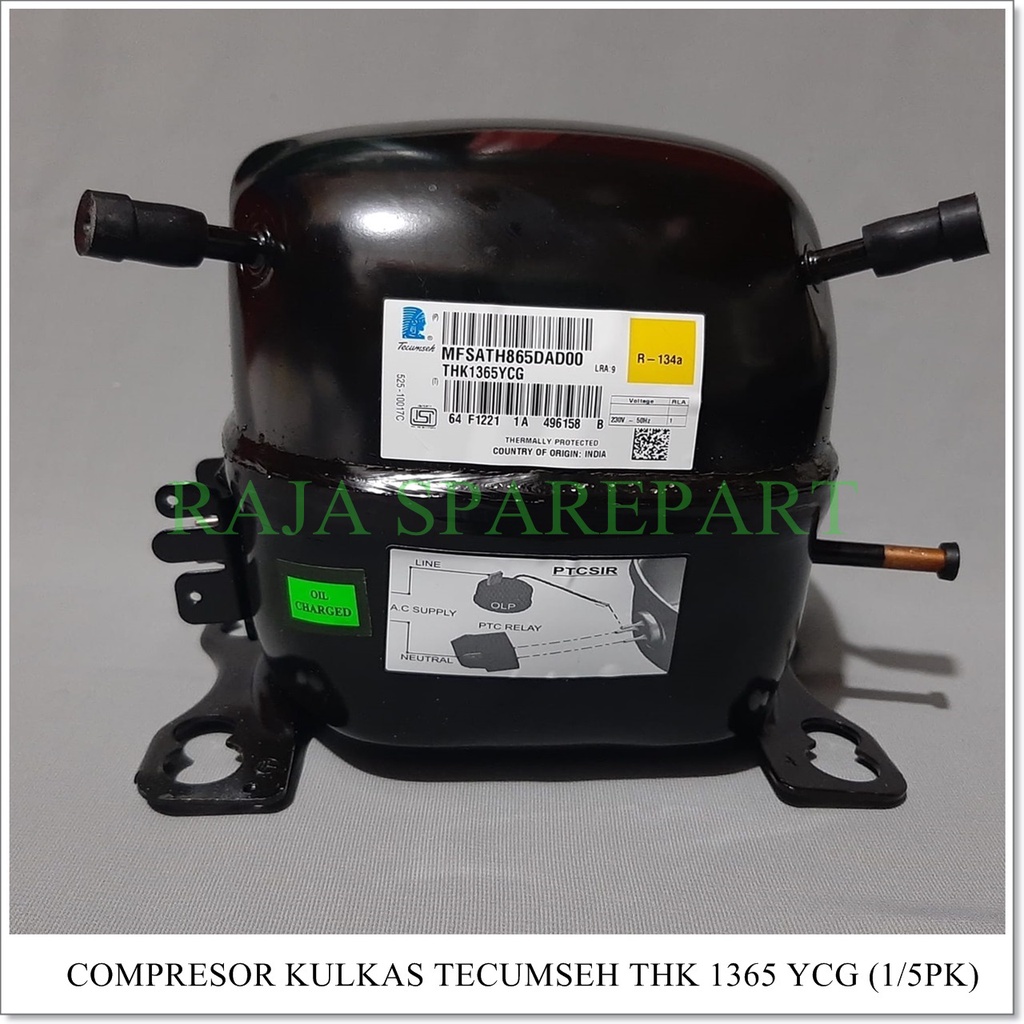 Jual Compressor Kulkas "TECUMSEH" 1/5pk 1365YCG (Harga Sudah Termasuk ...