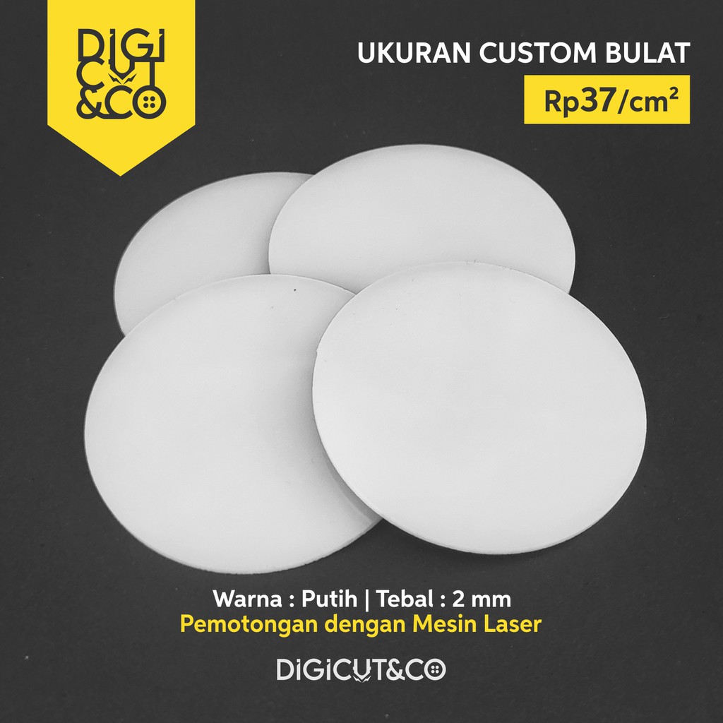Jual Akrilik Lembaran 2mm PUTIH Custom Ukuran Bulat - Digicut&Co ...