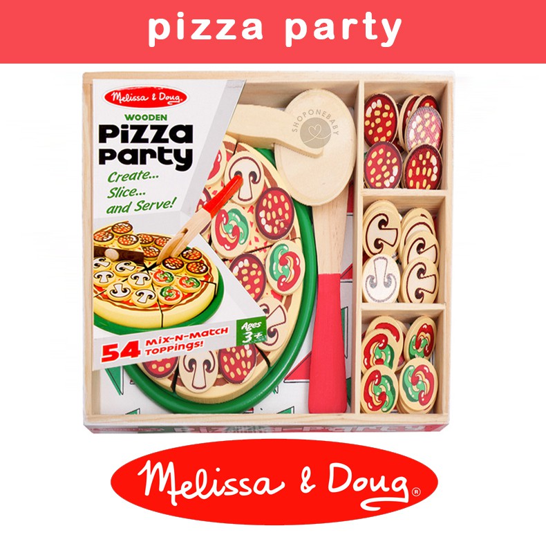 Jual INSTAN Melissa Doug Pizza Party Playset Wooden Kids Toys Mainan ...