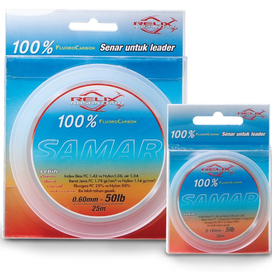 Jual Senar untuk leader 100% fluorocarbon Relix Samar 20 Lb, 25 Lb, 30 Lb, 80 Lb, 100 Lb ...
