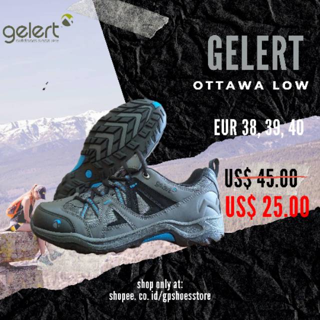 Jual Gelert Ottawa Low Sepatu Hiking Gunung Outdoor Original | Shopee ...
