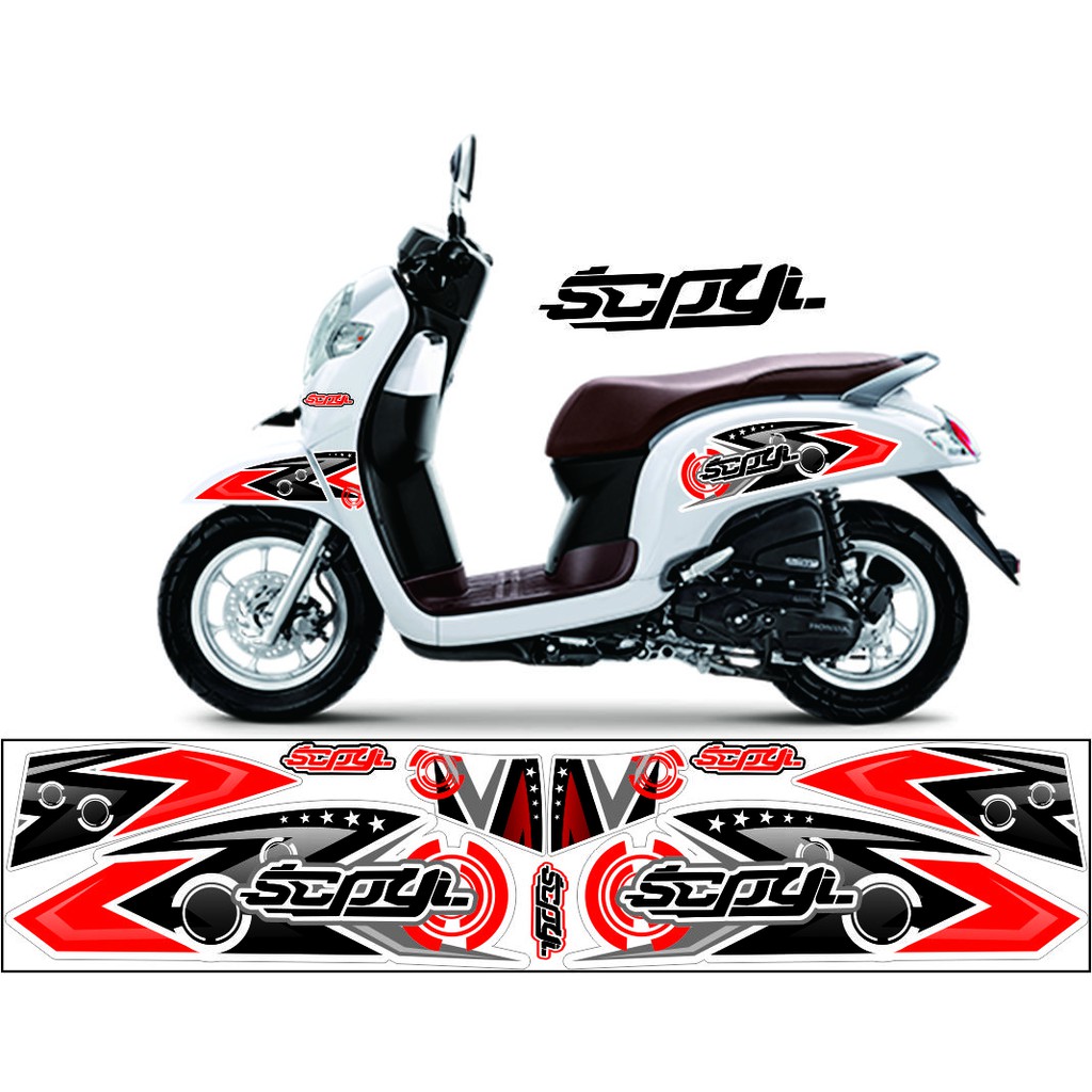 Jual VARIASI HONDA SCOOPY BARU 2016-2021 STICKER LIS THAILOOK STRIPING ...