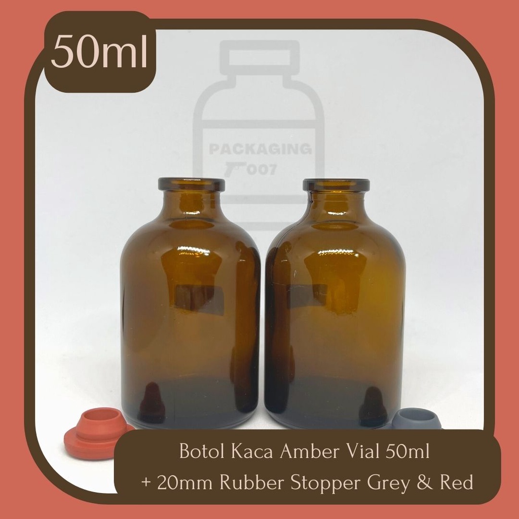Jual Botol Kaca Vial Amber Reed Diffuser 50ml Tutup Rubber Stopper ...