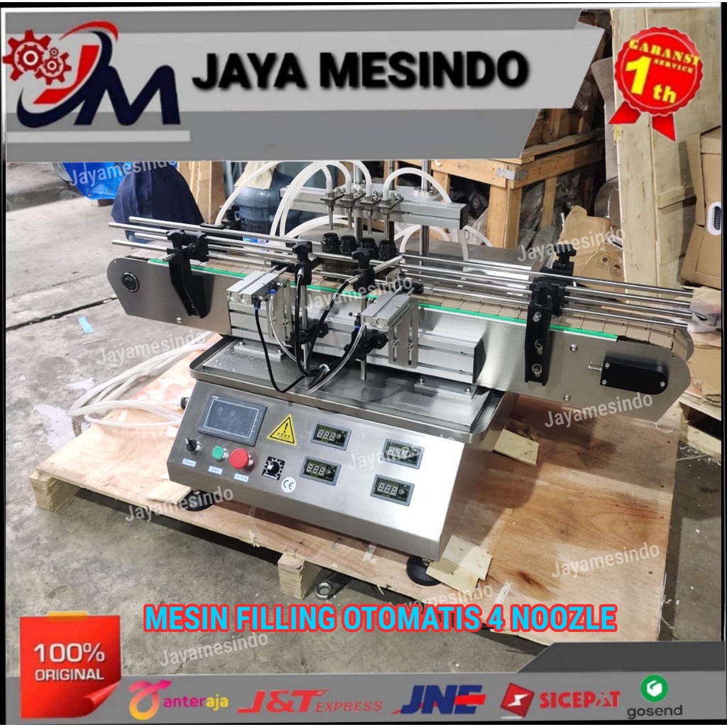 Jual Mesin Pengisi Cairan Liquid 4 Noozle dengan Conveyor / Filling Machine | Shopee Indonesia