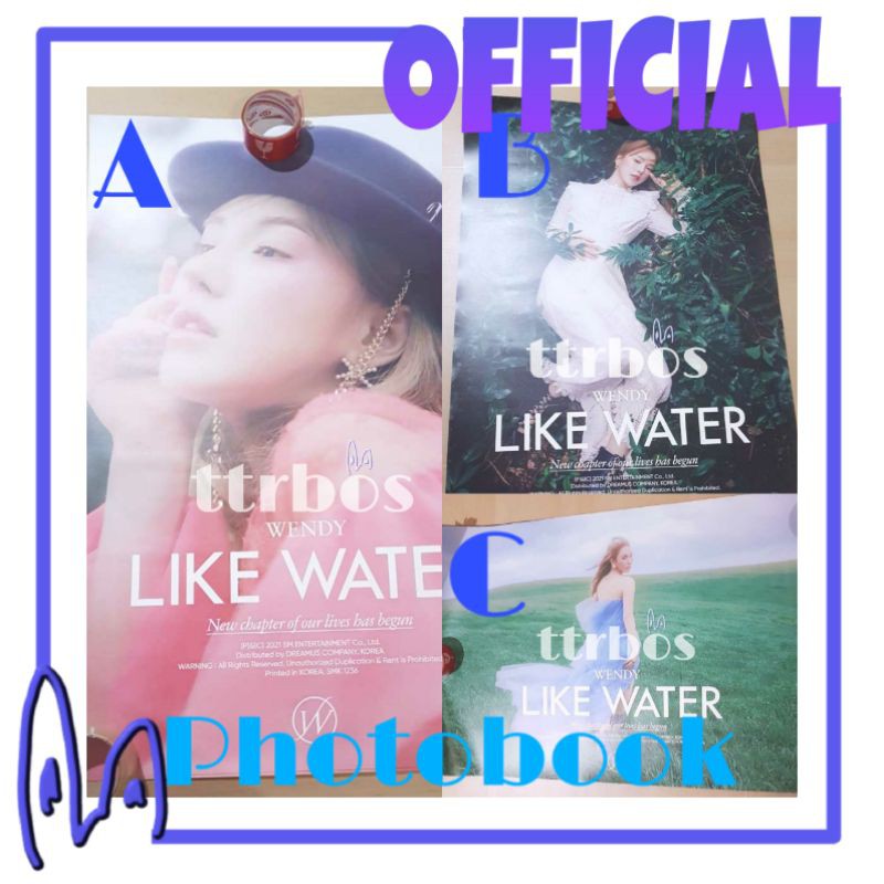 Jual (OFFICIAL) POSTER WENDY LIKE WATER (BACA DESKRIPSI) | Shopee Indonesia
