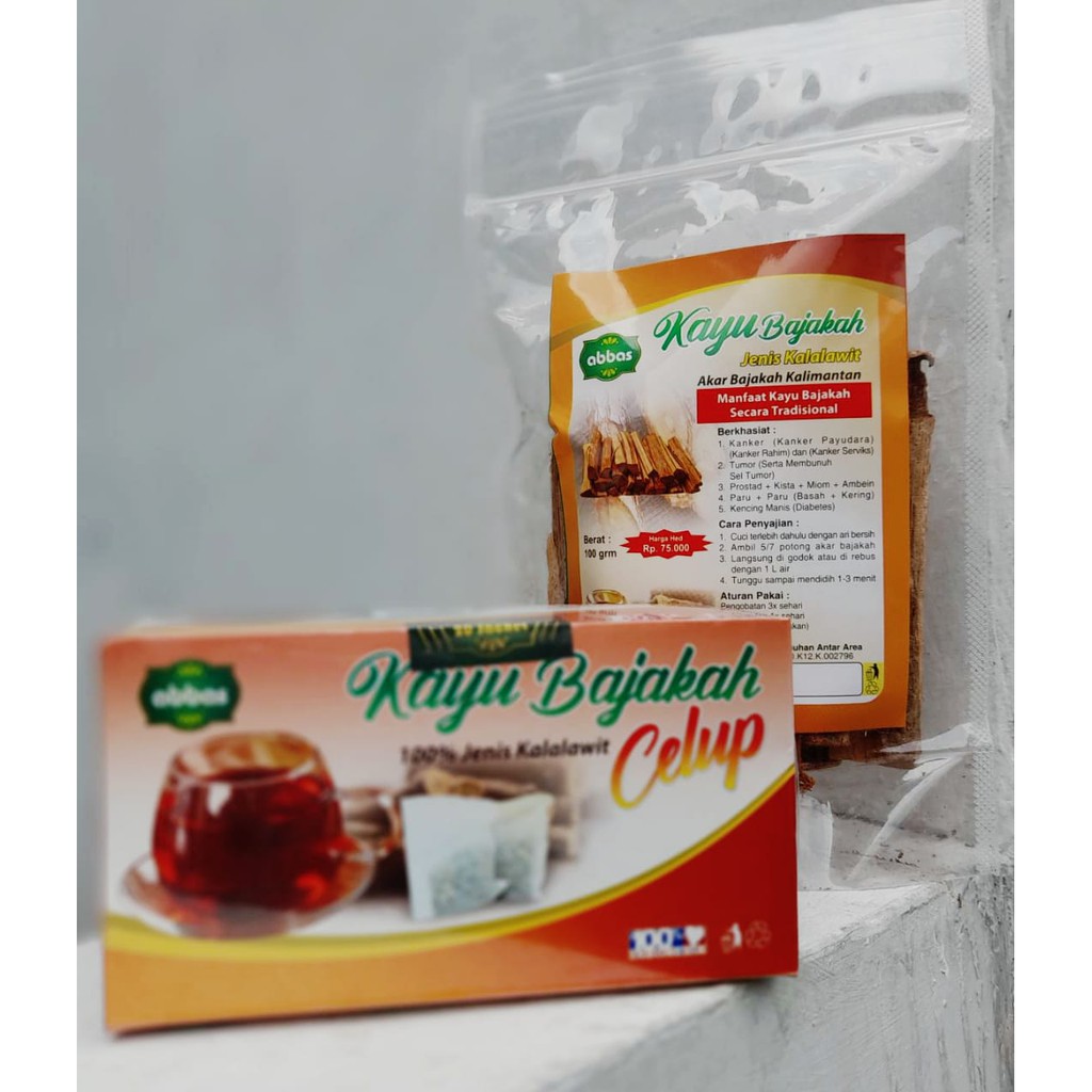 Jual Paket Teh celup Akar bajakah isi 20 saset + Akar bajaka 100 grm ...