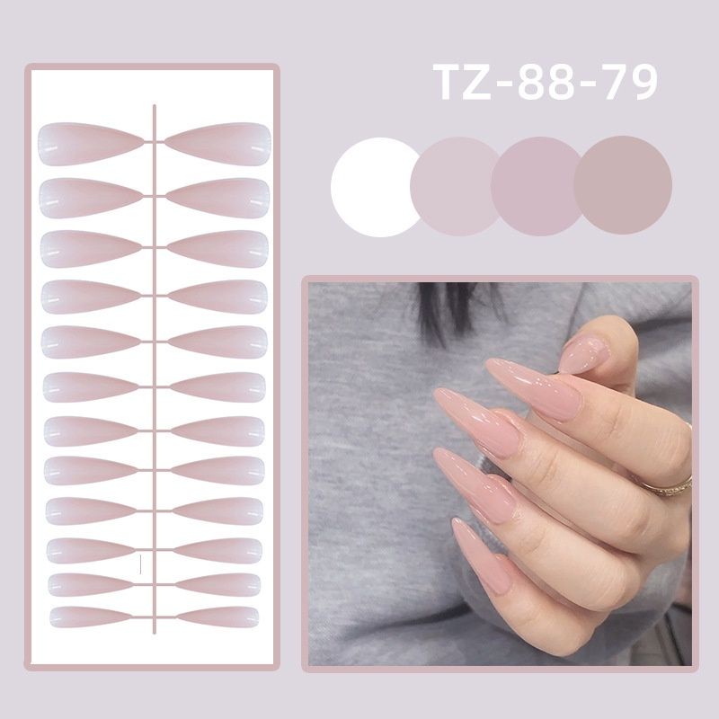 Jual Fake Nail Art Polos Panjang Party Event Wedding Kuku Palsu 24pcs ...