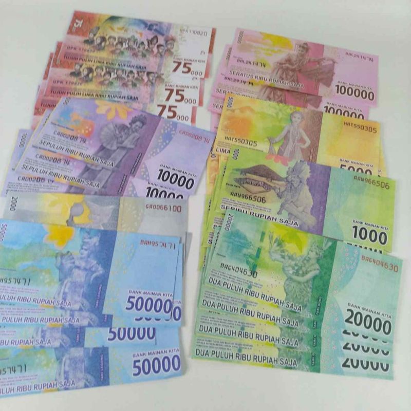 Jual mainan uang uangan isi 32pcs imitasi replika duit duitan mahar ...