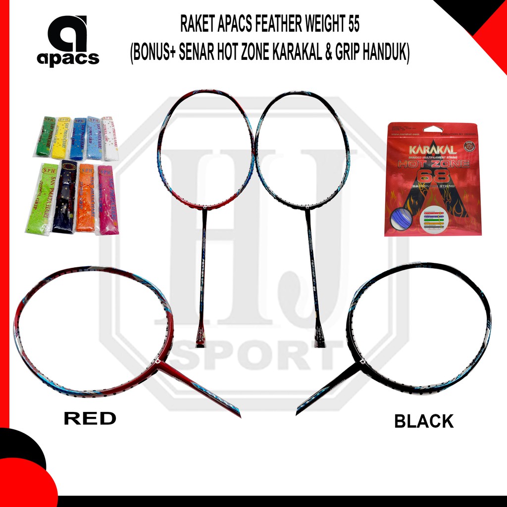 Jual Raket Original Apacs Feather Weight 55 Bonus Senar Badminton ...