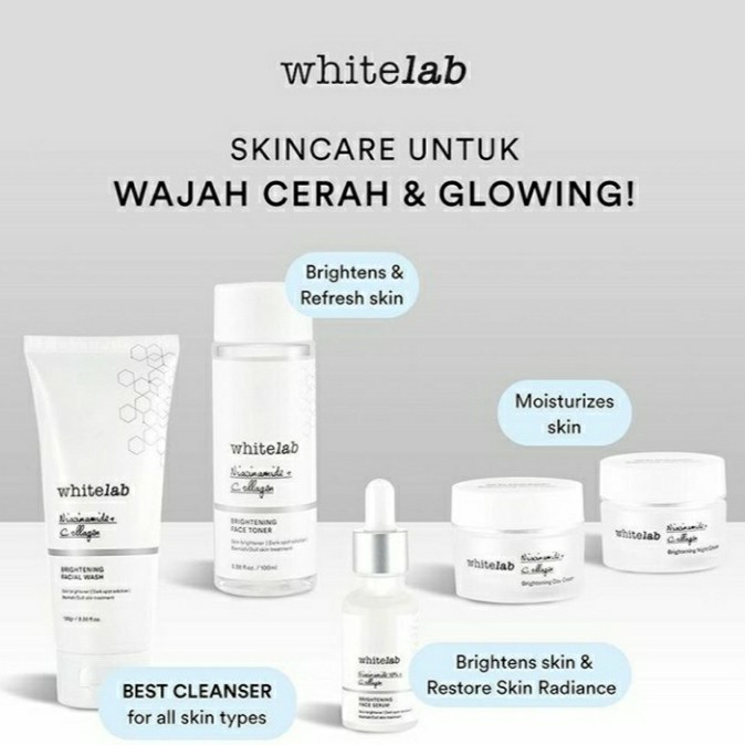 Jual WHITELAB Brightening Series Face Body Serum | Facial Wash | Day ...
