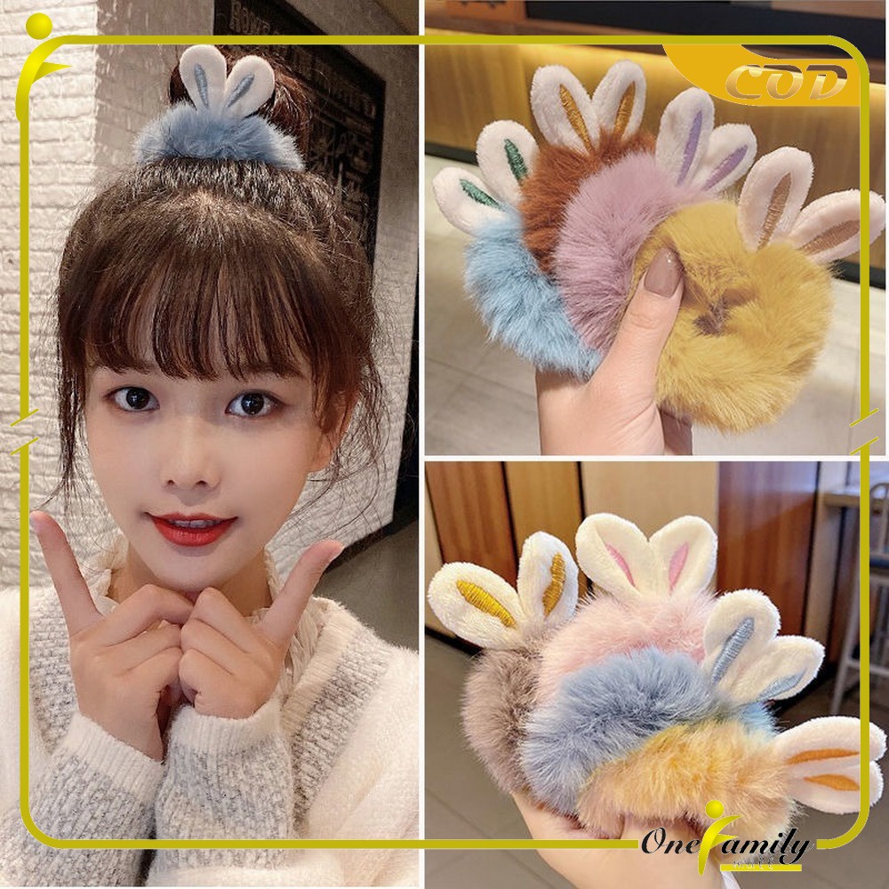 Jual ONE-C339 Ikat Rambut Scrunchie Korea Bentuk Kelinci dan Crown ...