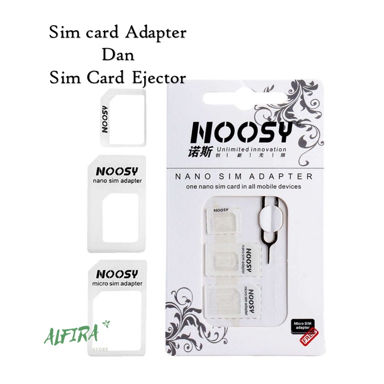 Jual Adaptor Sim Nano + Sim Ejector Noosy High Quality Presisi | Shopee ...