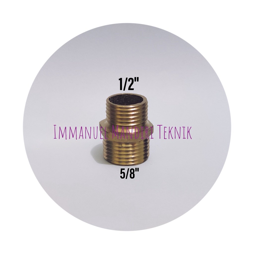 Jual Double Nepel 5/8 x 1/2 / Double Nipple 5/8 x 1/2 Kuningan | Shopee Indonesia