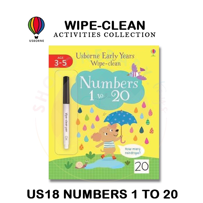 Jual INSTAN NEW Usborne Wipe Clean Activity Books Set With Marker Pen ...