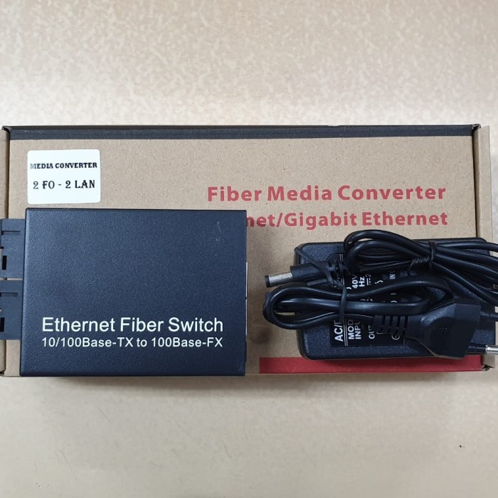 Jual Converter Fiber Media Konverter 2 FO - 2 LAN 10/100 dan support gigabit | Shopee Indonesia