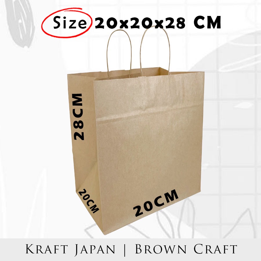 Jual Paper Bag Coklat Polos 20x20x28 CM Box Kado Hampers / Paperbag ...