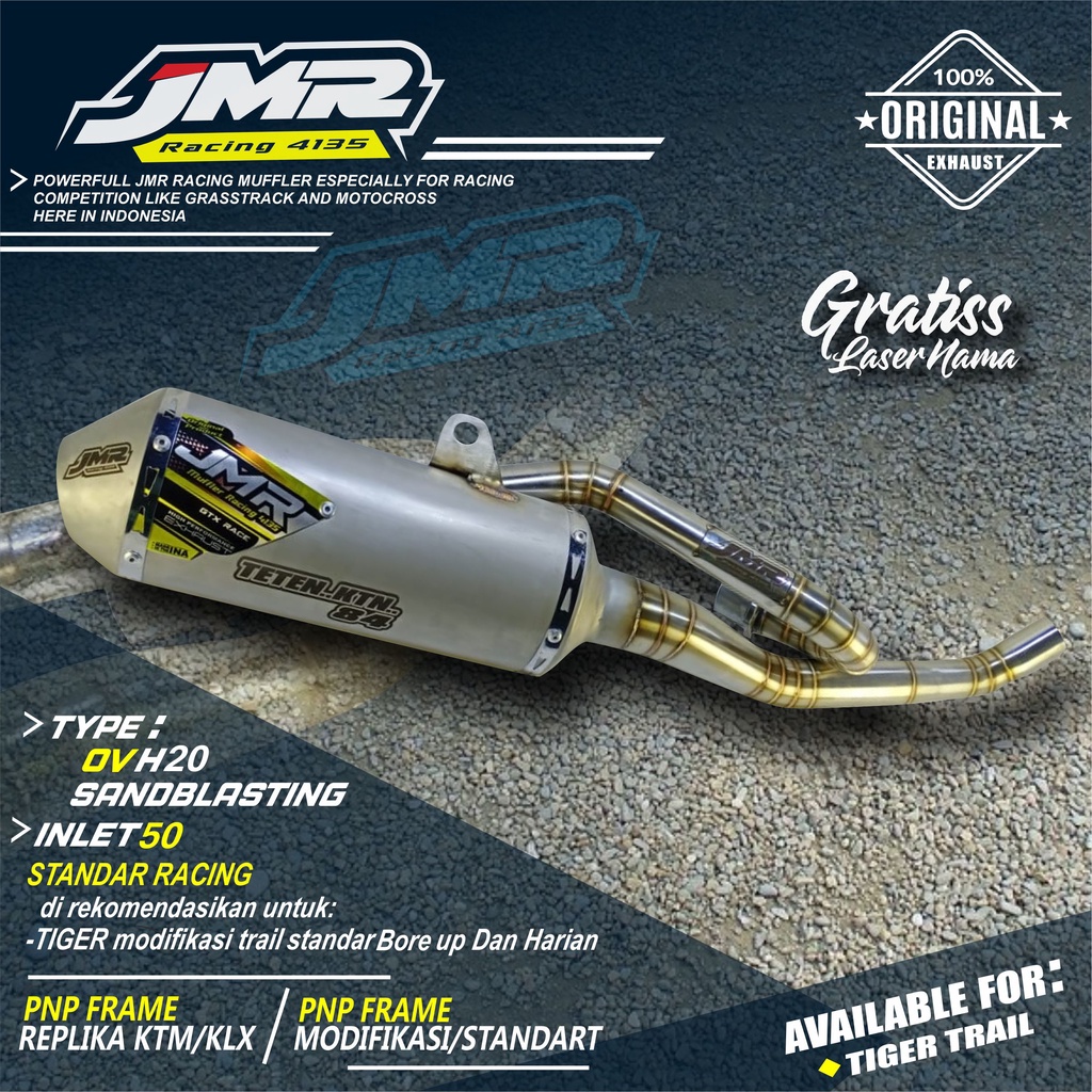 Jual KENALPOT TIGER / MEGAPRO TRAIL RANGKA KLX SANDBLAST TYPE OV H20 ORIGINAL JMR RACING 4135 ...