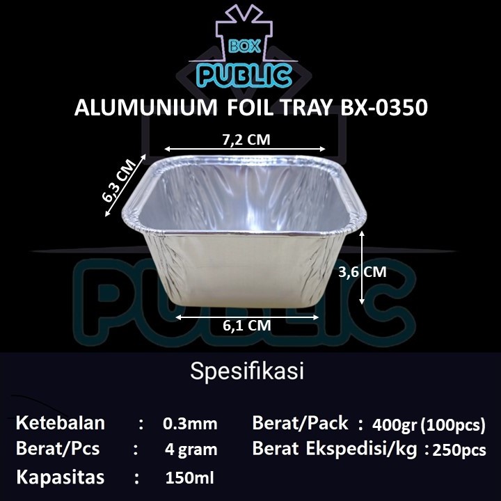 Jual 10 PCS Aluminium foil tray BX 0350 tanpa tutup / ALUMUNIUM FOIL CUP | Shopee Indonesia