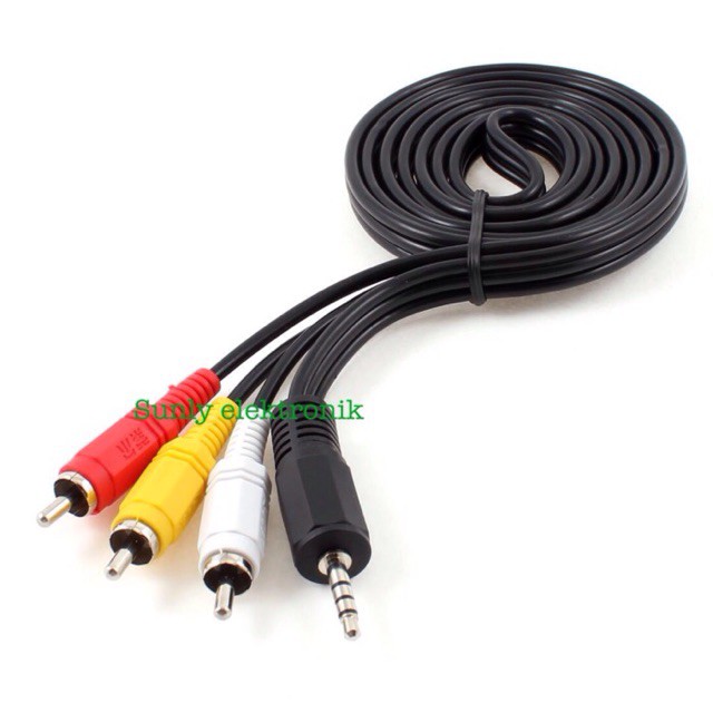 Jual Kabel Cable RCA 3 in 1 Kabel Audio Video to Jack AUX 3.5mm Kabel 3.5 mm to RCA Kabel AUX to ...