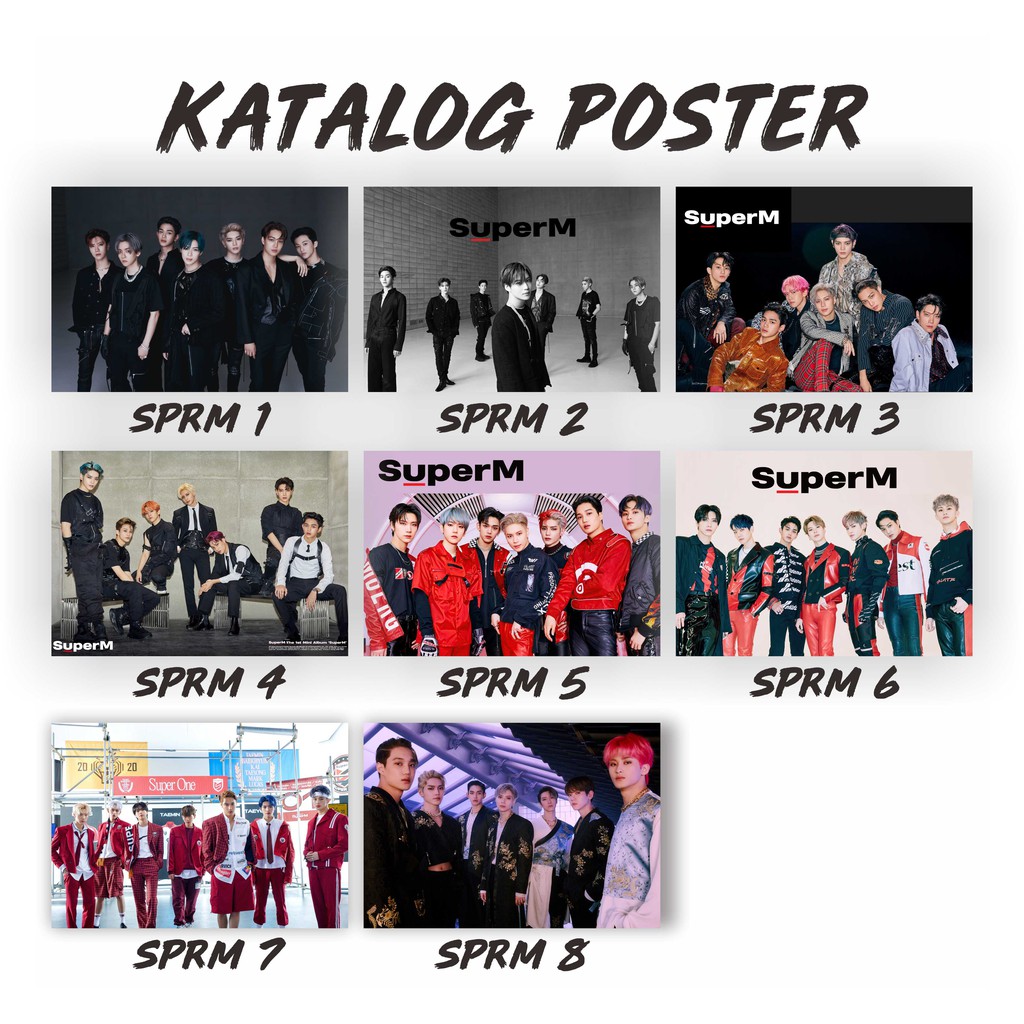 Jual Poster KPOP SuperM Member Taemin Kai Mark Lucas Taeyong Baekhyun ...