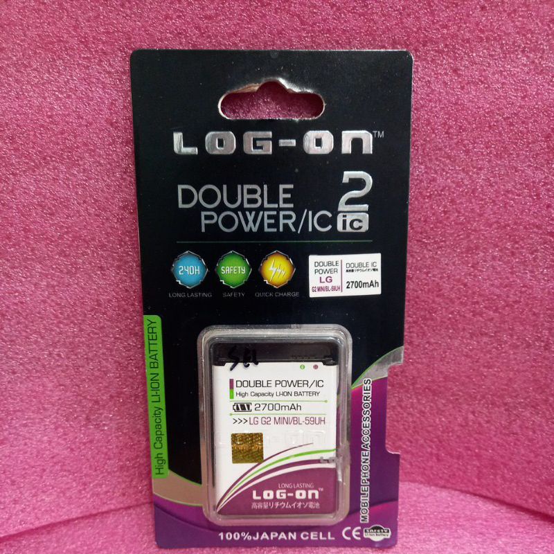 Jual BATERAI LOG-ON DOUBLE POWER/DOUBLE IC LG FOR G2 MINI/BL-59UH 2700MAH | Shopee Indonesia